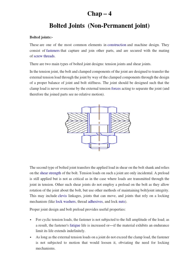 Chap 4 Bolted Joints | PDF | Screw | Mechanics