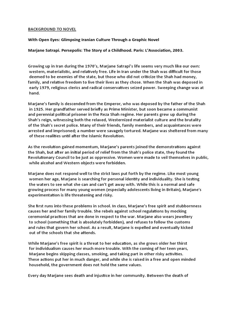 With Open Eyes: Glimpsing Iranian Culture Through A Graphic Novel ...