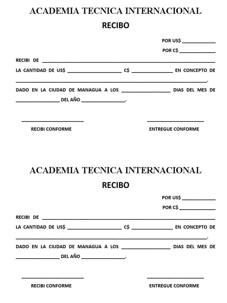 Recibo Academia Tecnica | PDF | Negocios