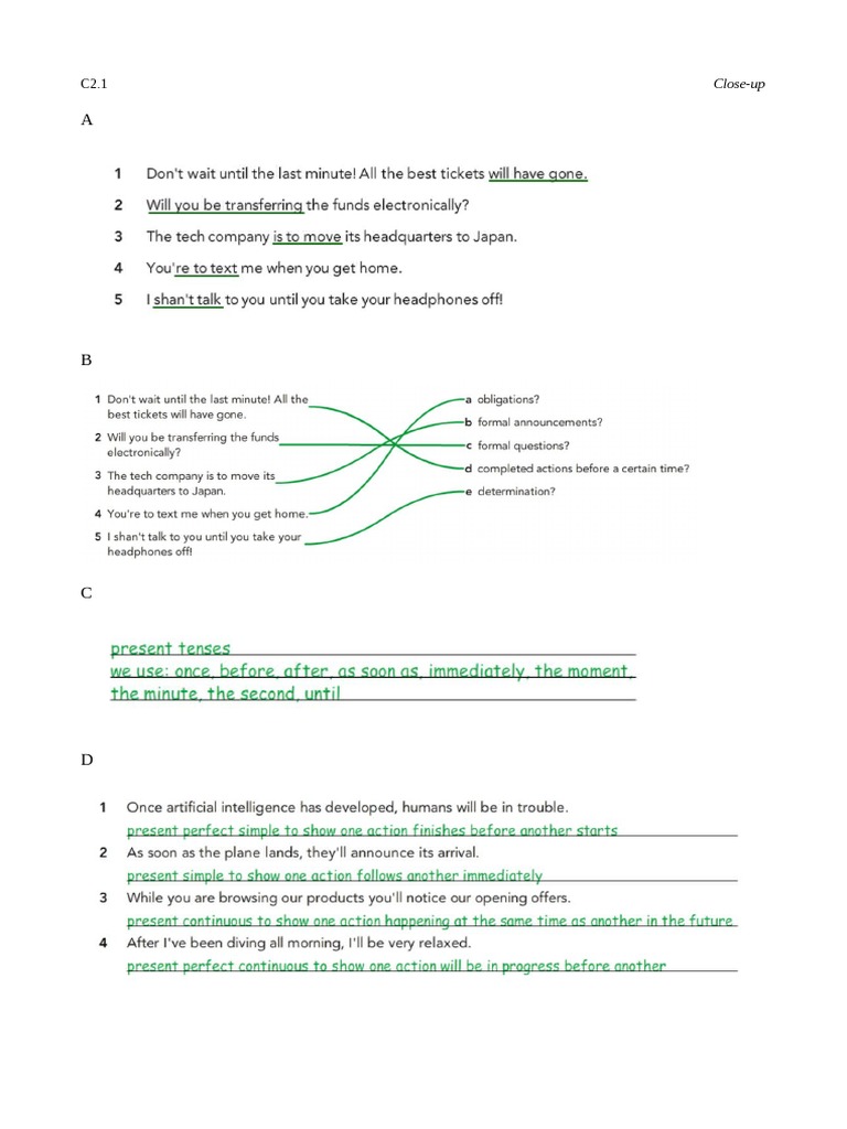 ANSWER KEY Grammar Unit 2 | PDF