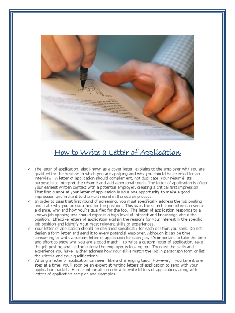 How to Write an Effective Application Letter | PDF | Career & Growth