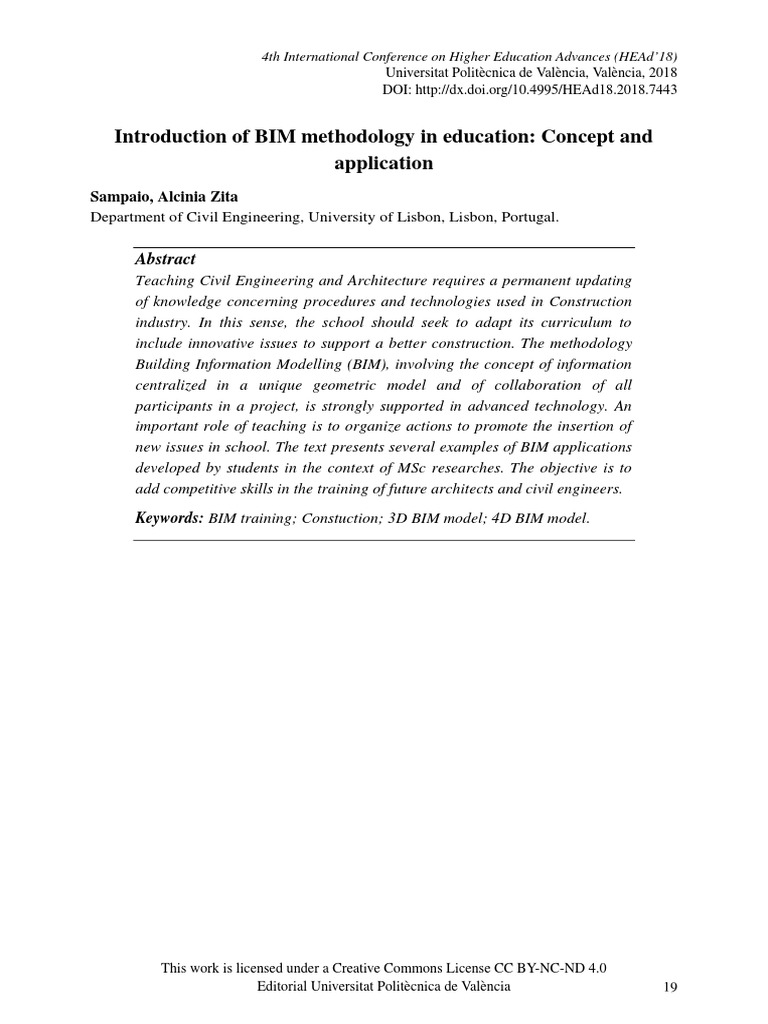 Introduction of BIM Methodology in Education Conce | PDF | Building ...