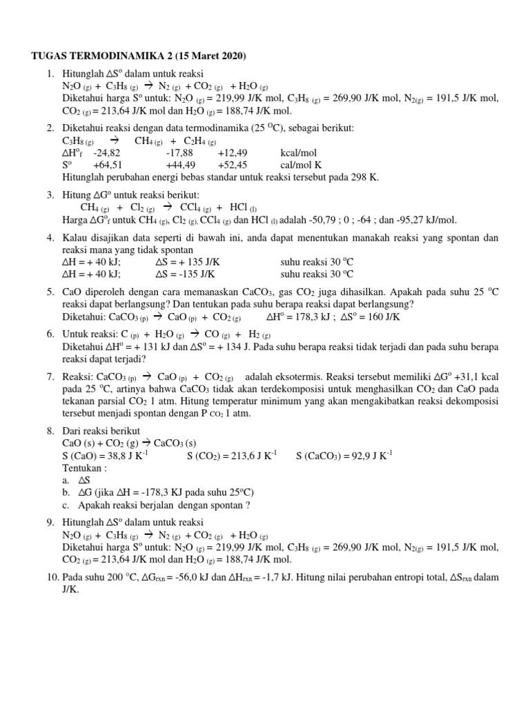 Tugas Termodinamika: Perhitungan Energi | PDF | Metode & Bahan Ajar ...