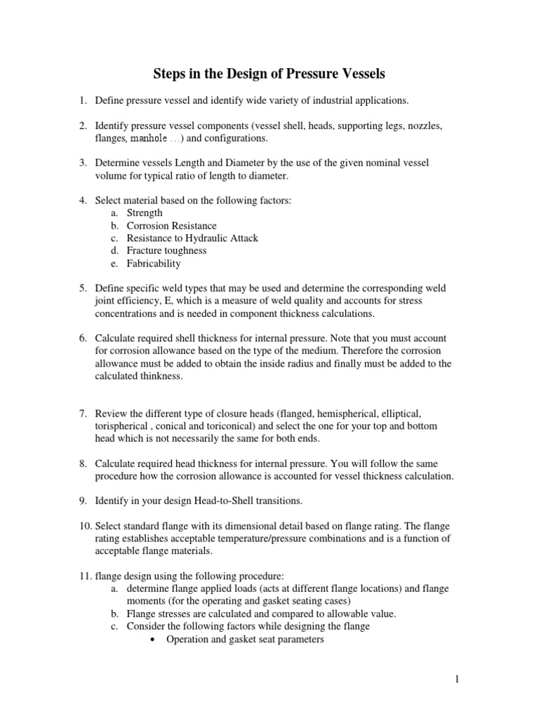 Steps in The Design of Pressure Vessels | PDF | Continuum Mechanics ...