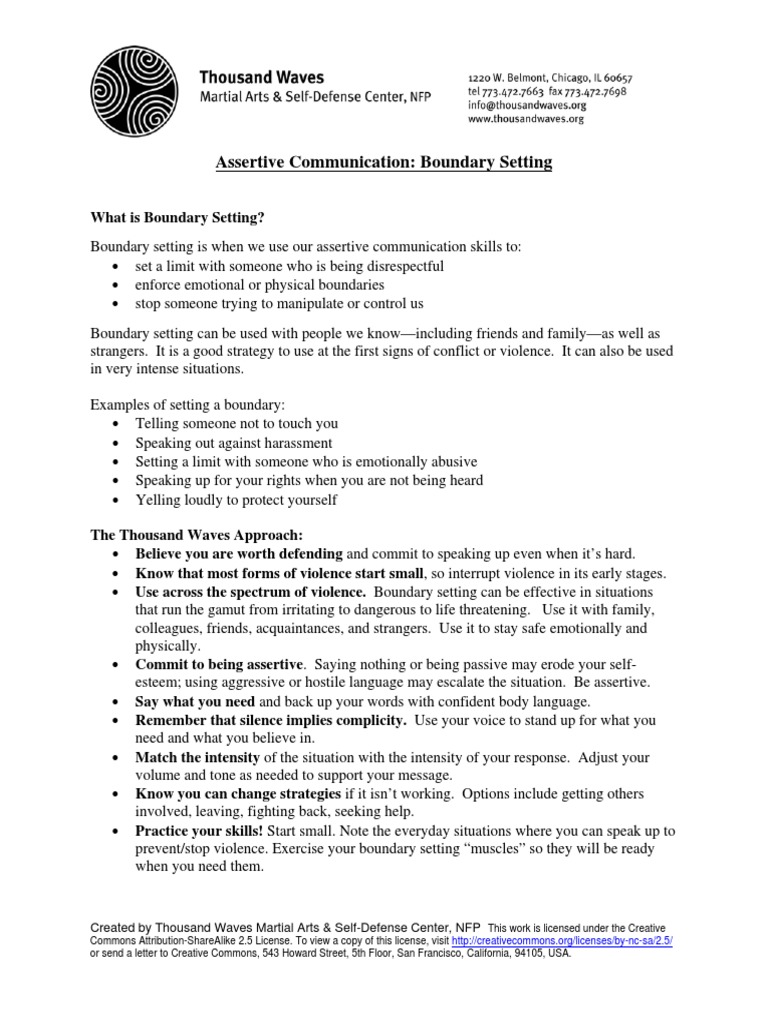 Assertive Communication: Boundary Setting | PDF | Body Language | Violence
