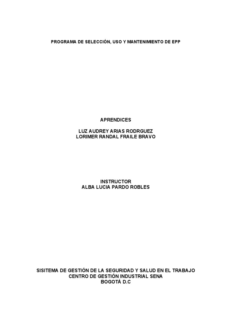 Programa de EPP | PDF | Naturaleza | Bienestar