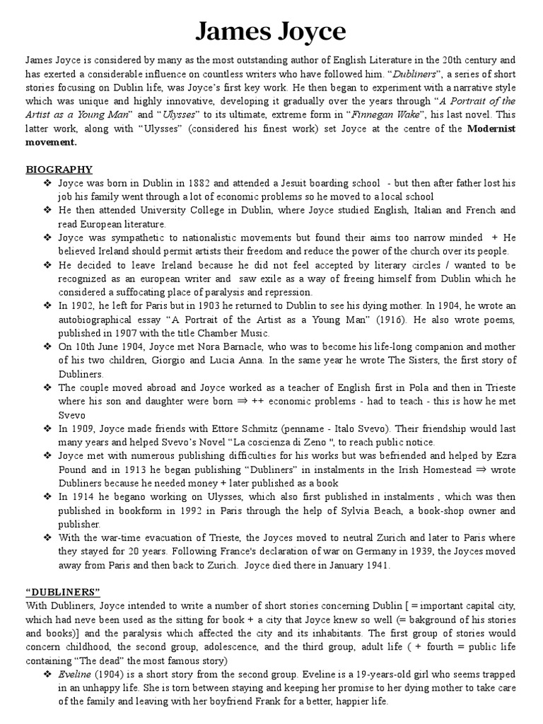 James Joyce - Dubliners | PDF | James Joyce