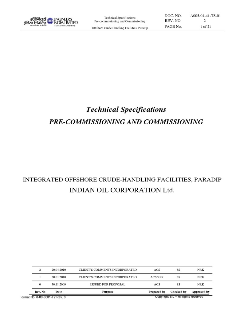 Pre-Commissioning & Commissioning Specifications - SPM, Etc. Rev 2 ...