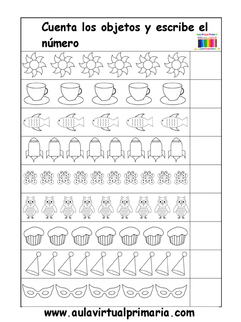 Cuenta y Escribe El Numero | PDF