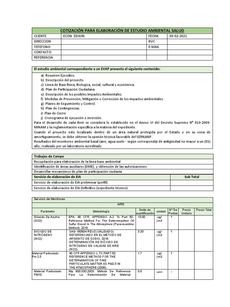 Coti 1 SALUD (Estructura) | PDF | Evaluación de impacto ambiental | Entorno natural