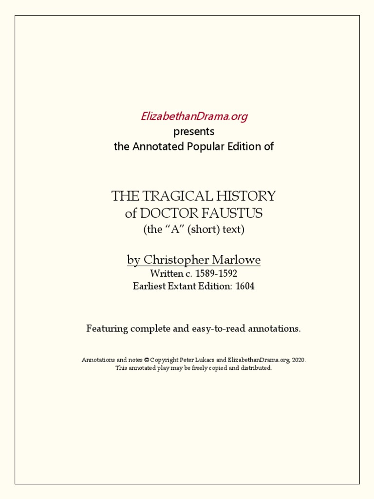 Doctor Faustus A Text Annotated | PDF | Logic | Christopher Marlowe