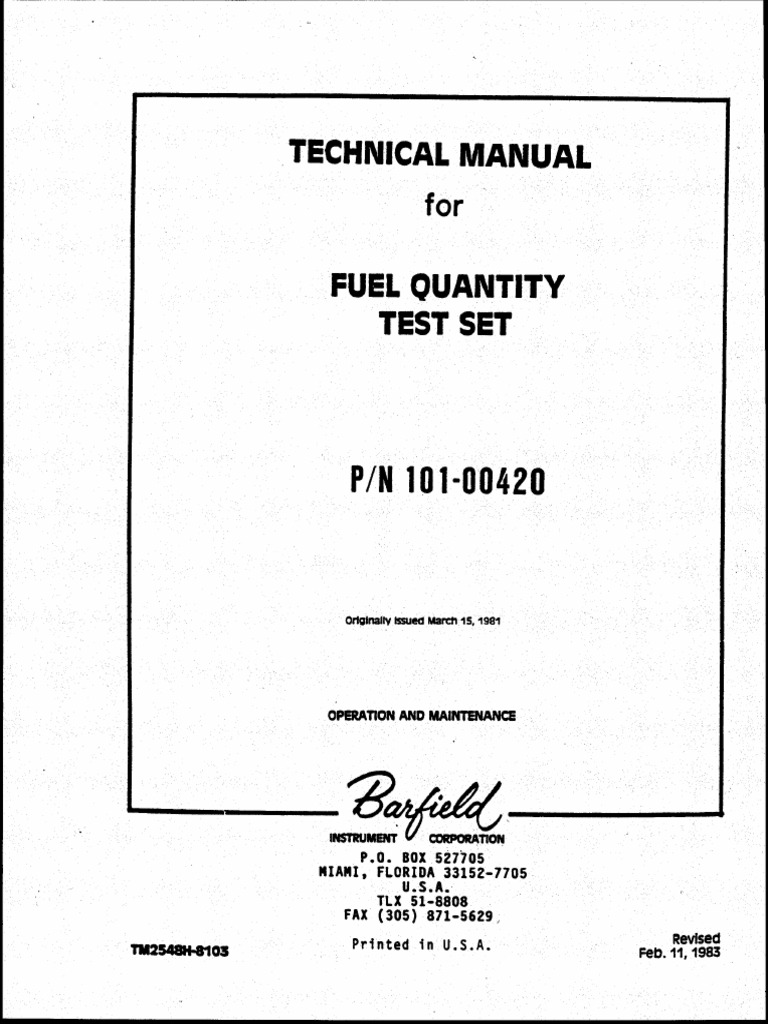 Barfield 2548h | PDF