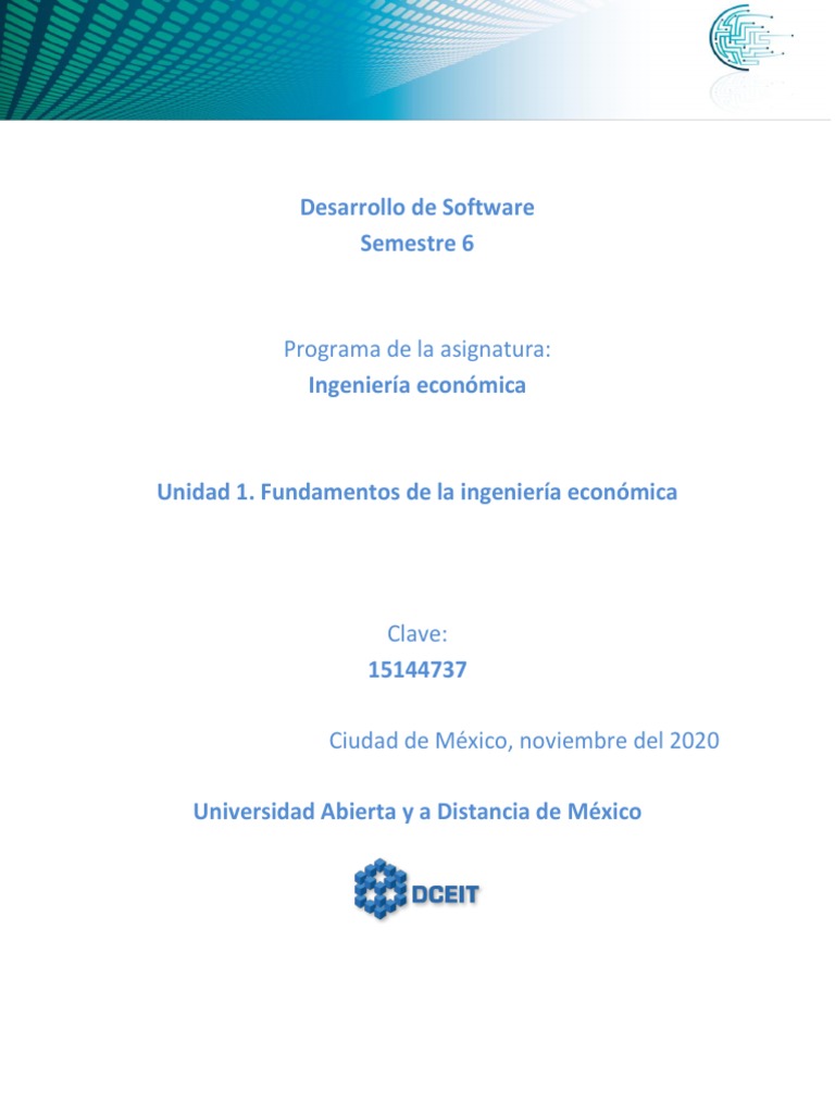 Unidad 1 Fundamentos de Ingenieria Economica | PDF | Interés | Software