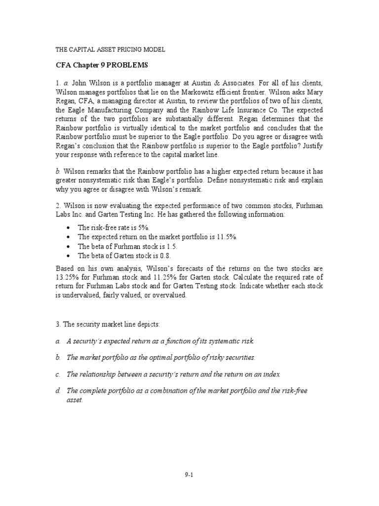 CAPM Analysis and Portfolio Evaluation | PDF | Capital Asset Pricing ...