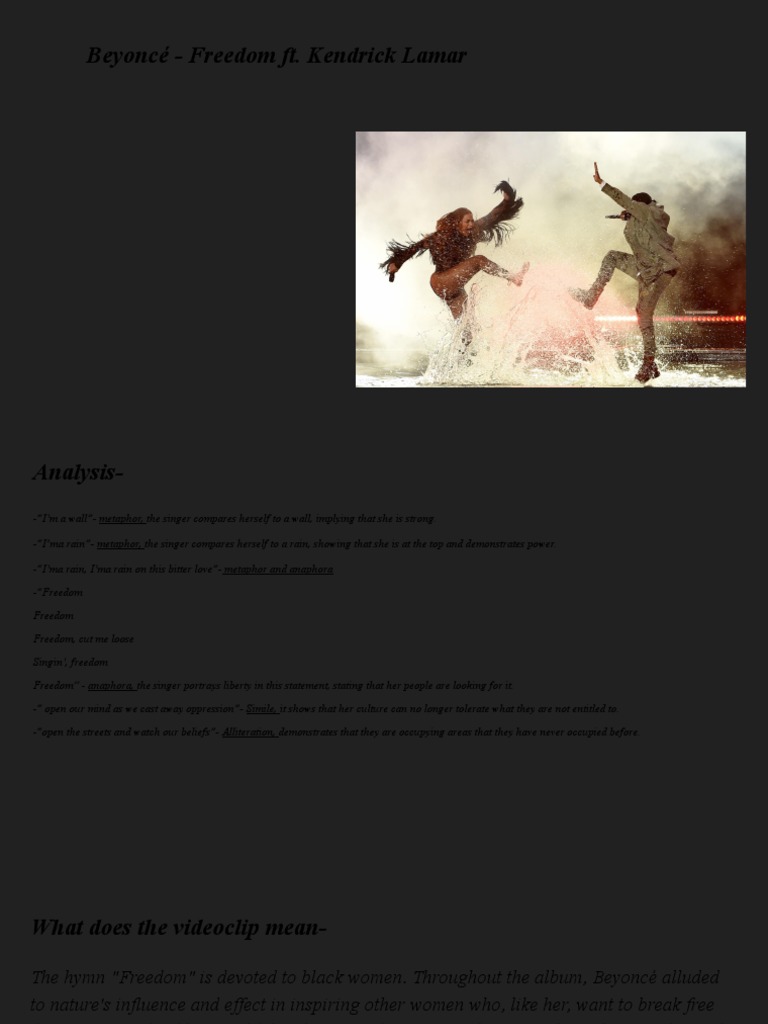Beyoncé - Freedom Ft. Kendrick Lamar | PDF | Social Science