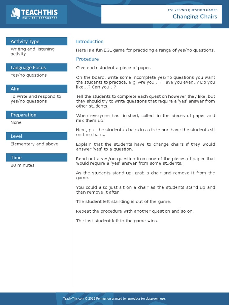 Changing Chairs | PDF