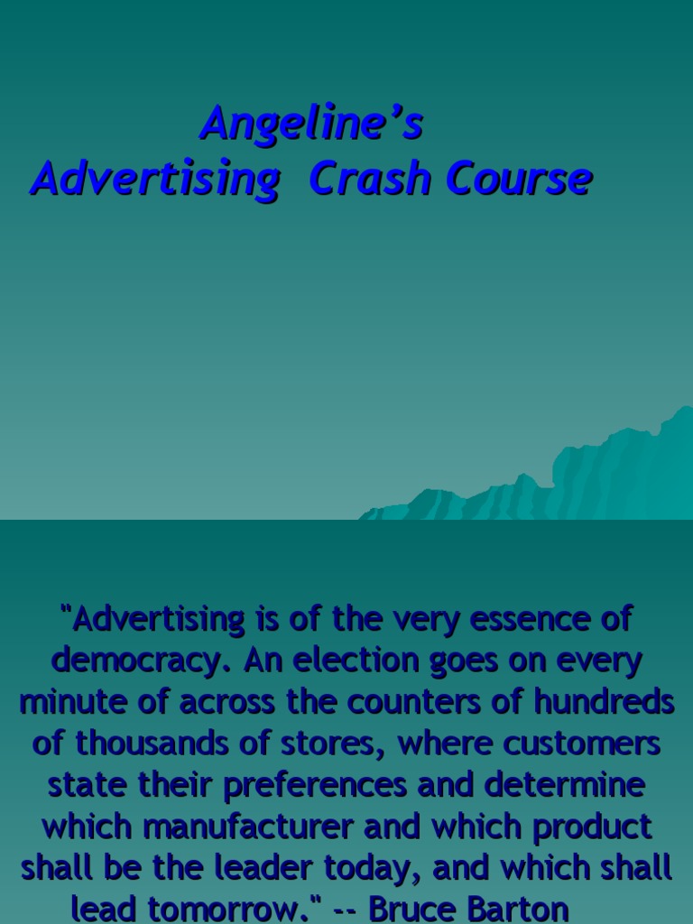 Advertising Crash Course | Download Free PDF | Advertising | Brand