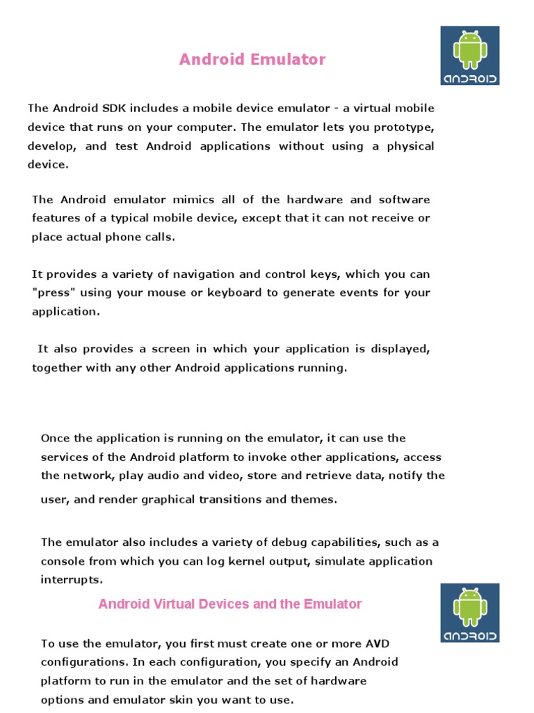 Android Emulator | Download Free PDF | Android (Operating System) | Application Software