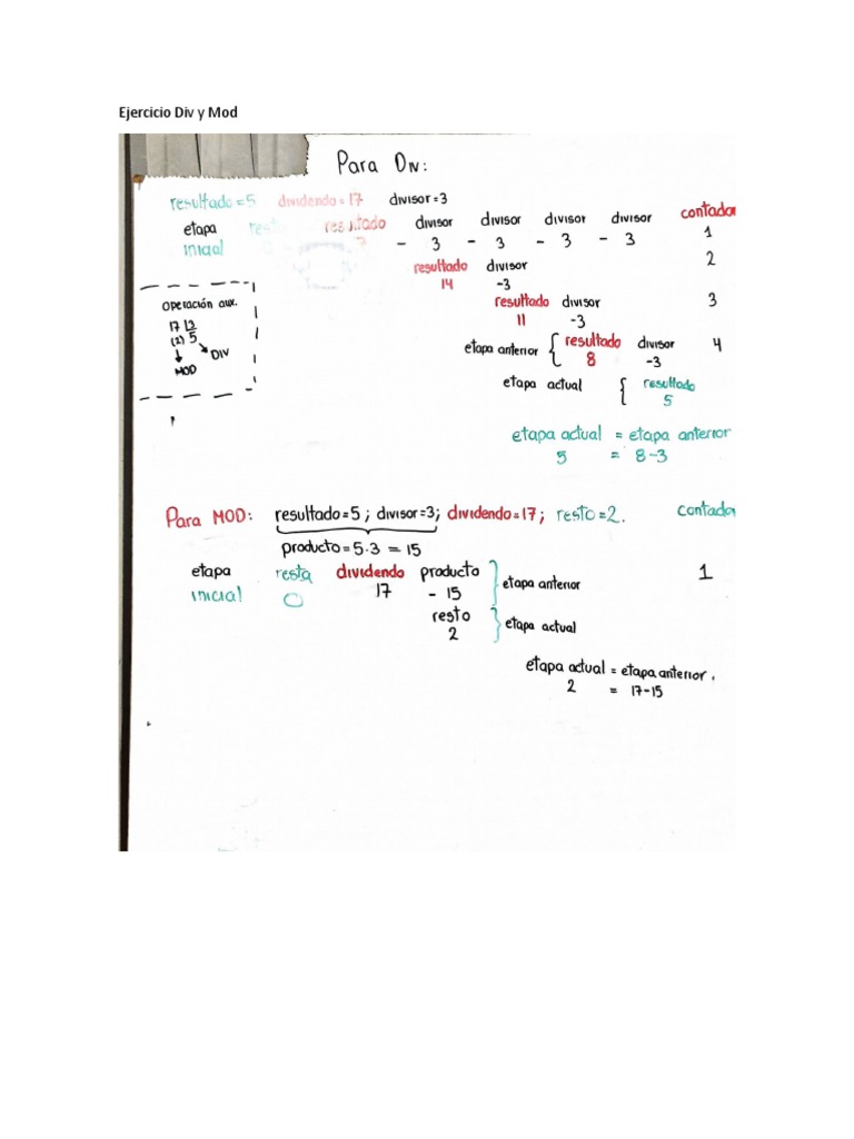 Ejercicio Div y Mod | PDF