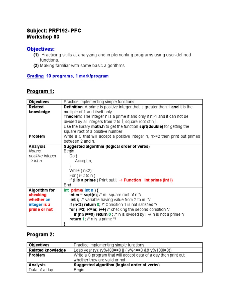 PFC Workshop03 2015 | Download Free PDF | Integer (Computer Science) | Mathematical Notation
