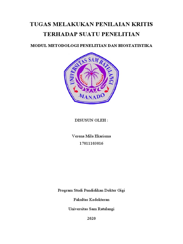 Tugas Mengkritisi Jurnal Oleh Verena Mila Ekarisma | PDF