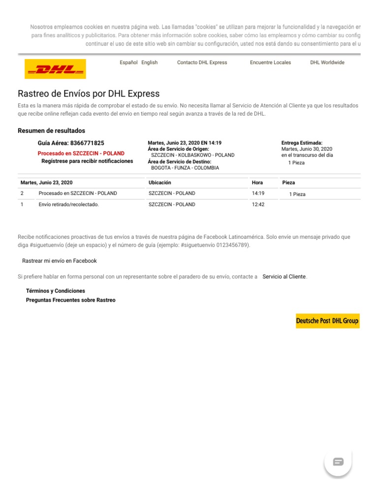 Cómo rastrear envíos con DHL | PDF | Cookie HTTP | Edad de información