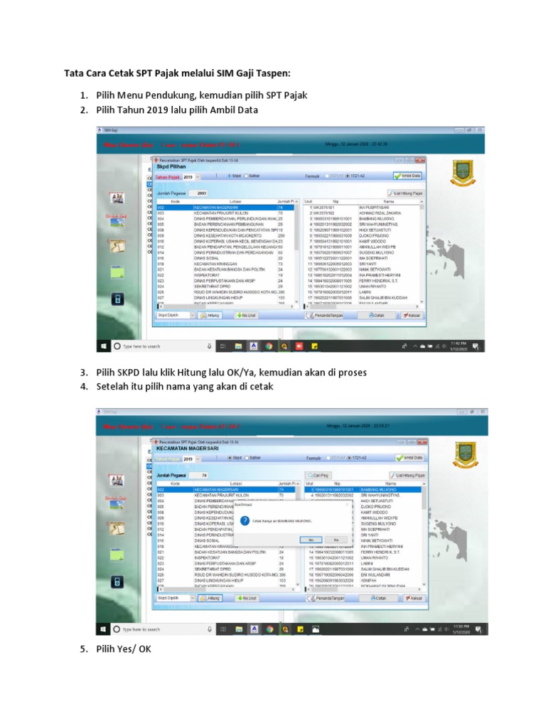 Cetak SPT Pajak di SIM Gaji | PDF
