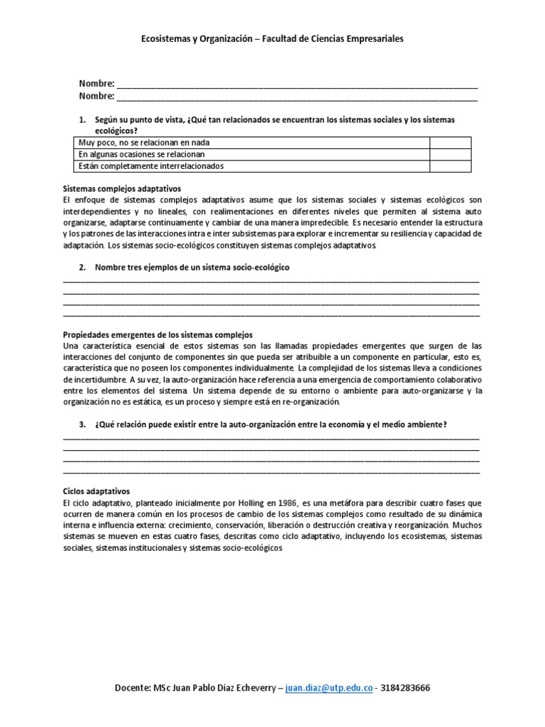 Taller Pensamiento Crítico - Pensamiento Sistémico - Ciclos Adaptativos ...