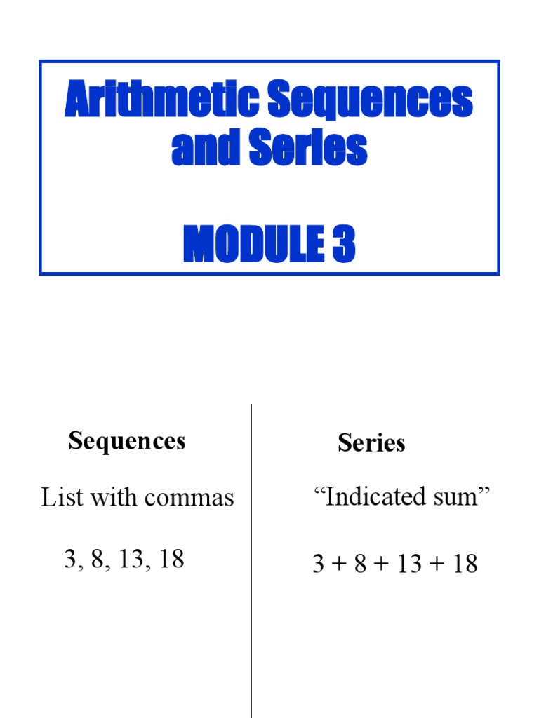 Arithmetic Sequences and Series Formula Guide | PDF | Mathematical ...