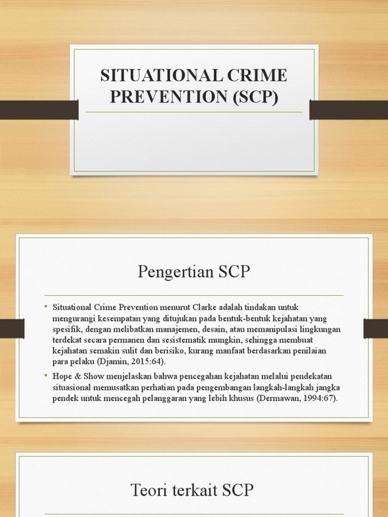 Situational Crime Prevention (SCP) | PDF