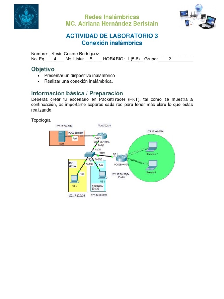 Practica de Laboratorio 3 | PDF | Dirección IP | Enrutador (Computación)