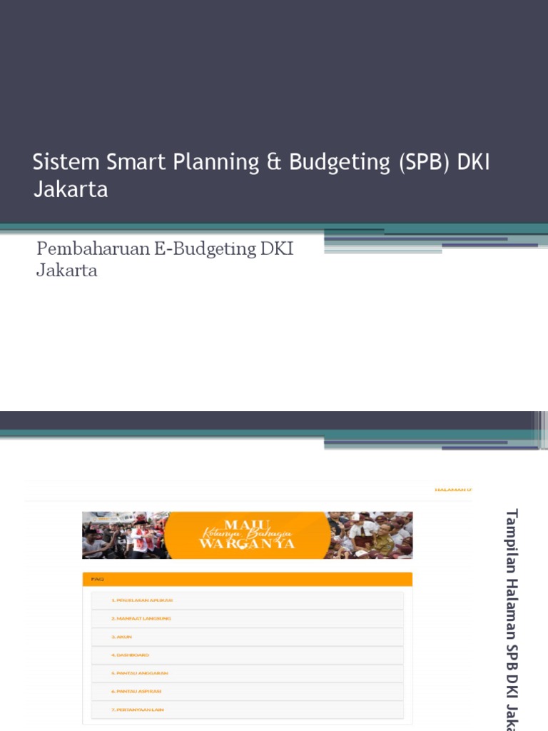 Sistem Smart Planning & Budgeting (SPB) DKI Jakarta | PDF | Pengelolaan ...