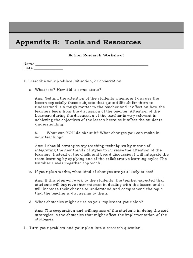 Grade 6 Worksheet | PDF | Learning | Experiment