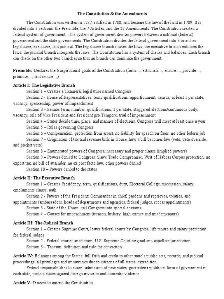 A3-Constitution-Study Guide | PDF | U.S. State | Federal Government Of ...