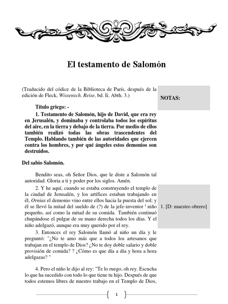 El Testamento de Salomón | PDF | Solomons | Demonios