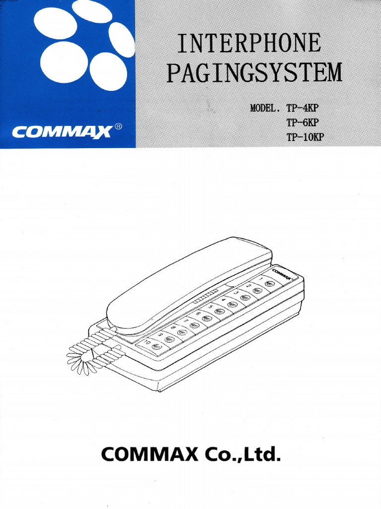 Commax Interphone | PDF | Telecommunications | Equipment