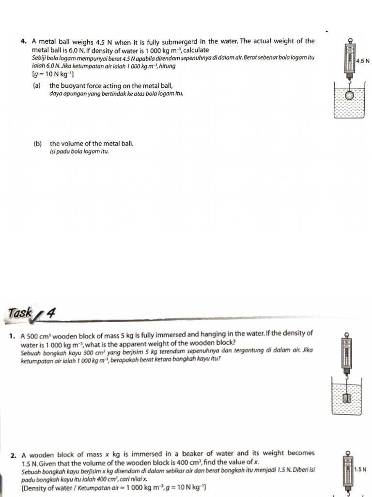EXERCISE Archimedes' Principle | PDF