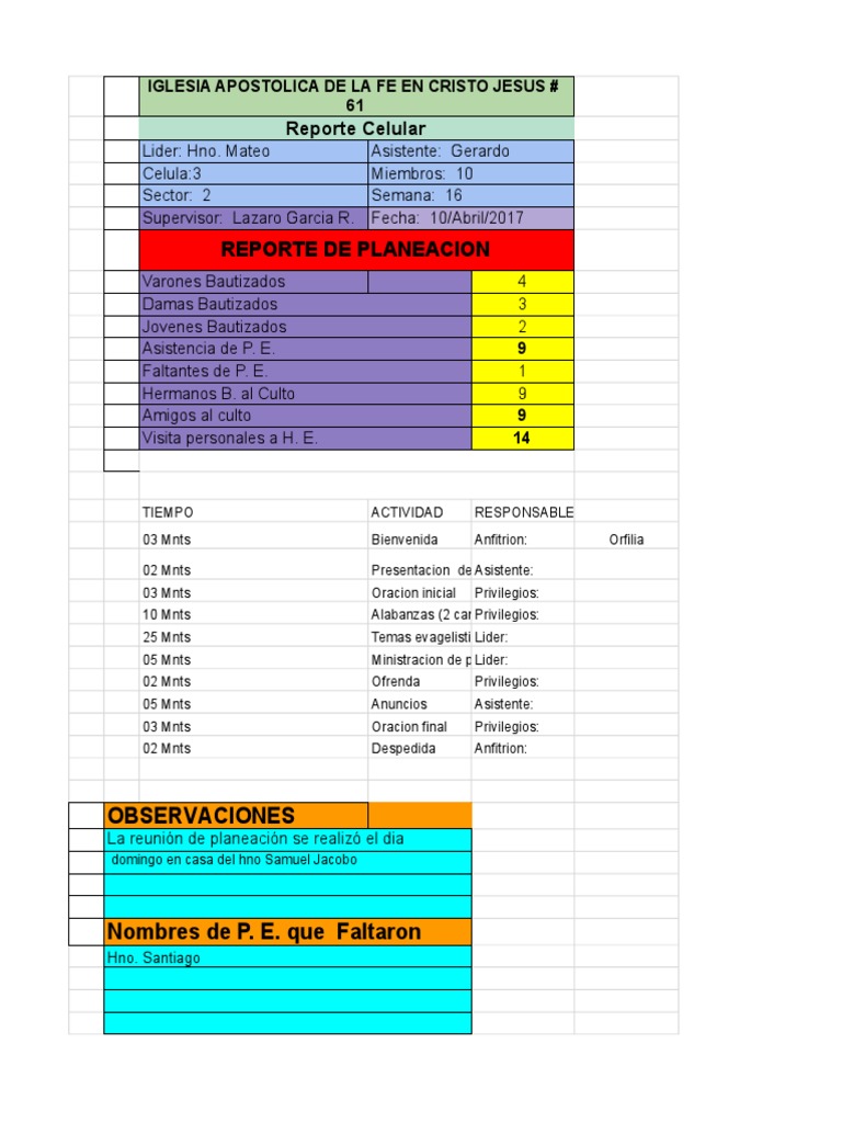 REPORTE CELULAR # 3. PL 10abr17-1 | PDF