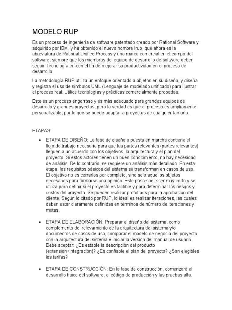 Modelo Rup | PDF | Software | Business