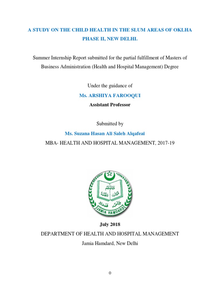 Sample Report For BRM Project | PDF | Slum | Survey Methodology