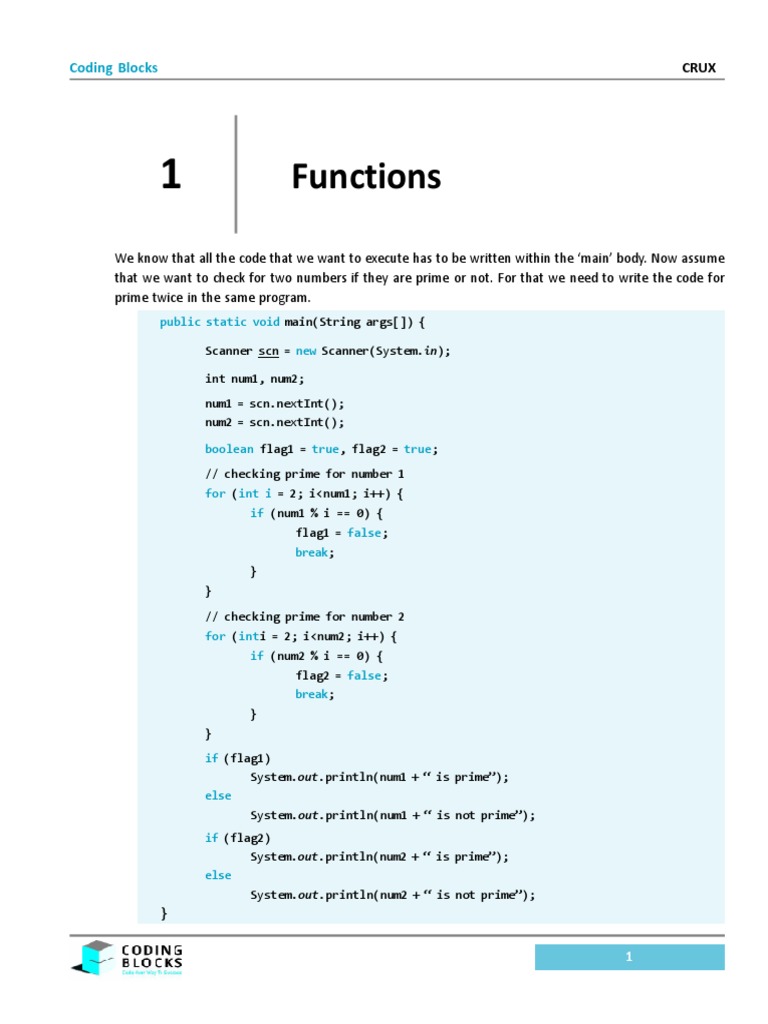 Functions Coding Blocks Pdf Parameter Computer Programming Variable Computer Science