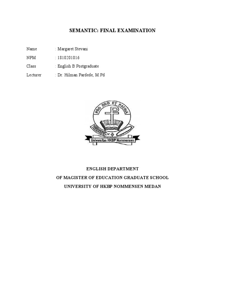 Semantic: Final Examination | PDF | Verb | Linguistic Typology