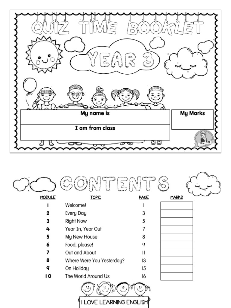 Quiz Booklet Year 3 Get Smart | PDF