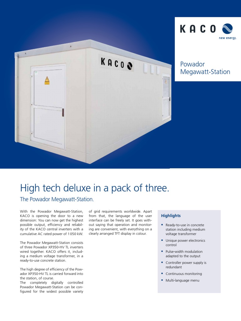 KACO Datasheet MegawattStation EN 100723 2 | PDF | Power Supply | Power ...