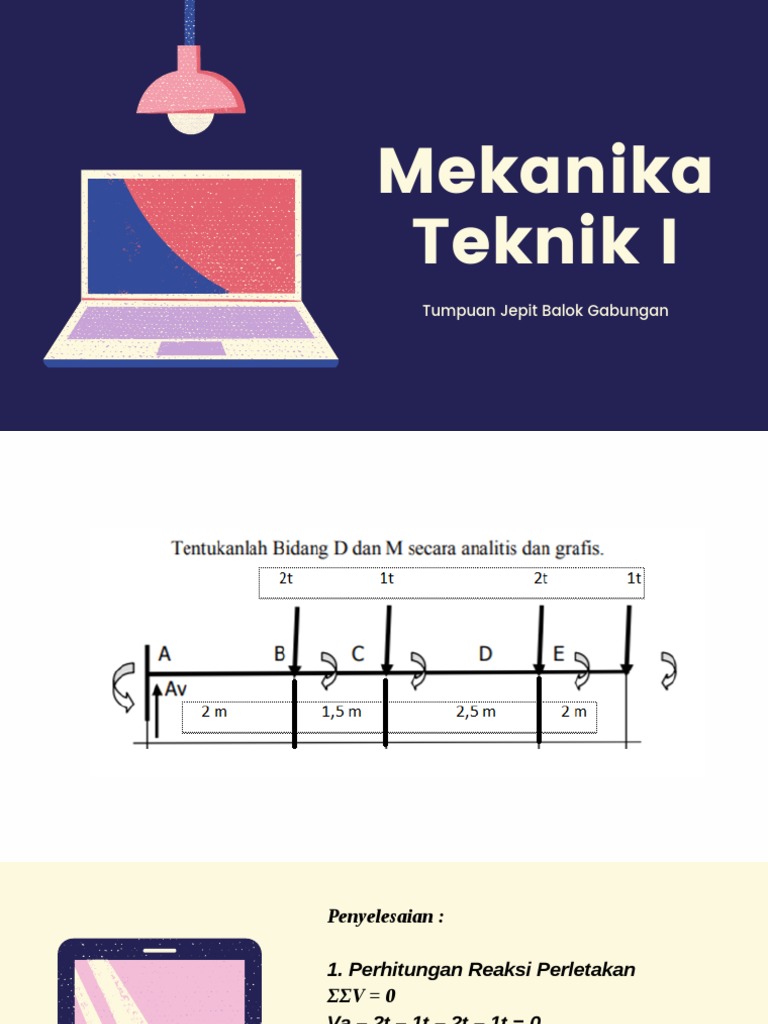 Mekanika Teknik I: Tumpuan Jepit Balok Gabungan | PDF