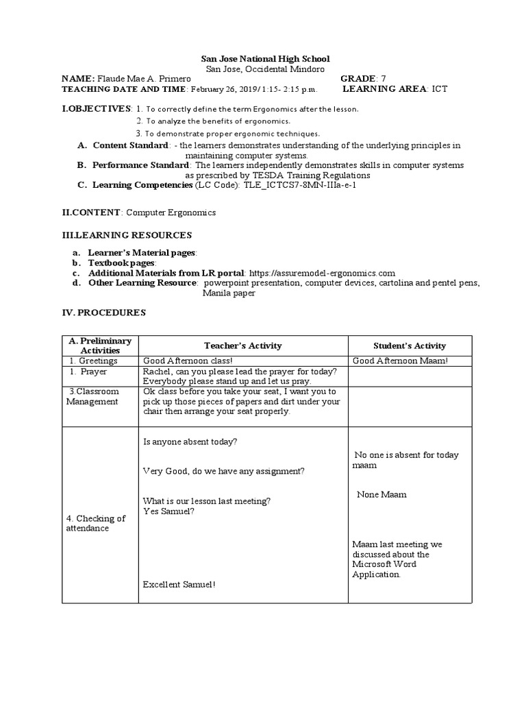 Content Standard: - The Learners Demonstrates Understanding of The ...