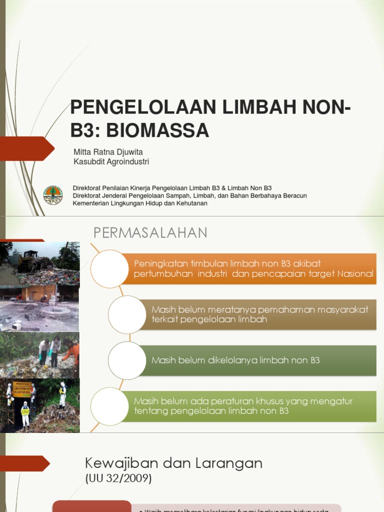 Pengelolaan Limbah Non B3 Biomassa | PDF