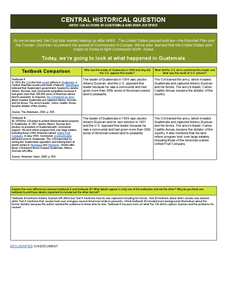 9-4 Cold War Conflicts - Guatemala and Iran | PDF | Central ...