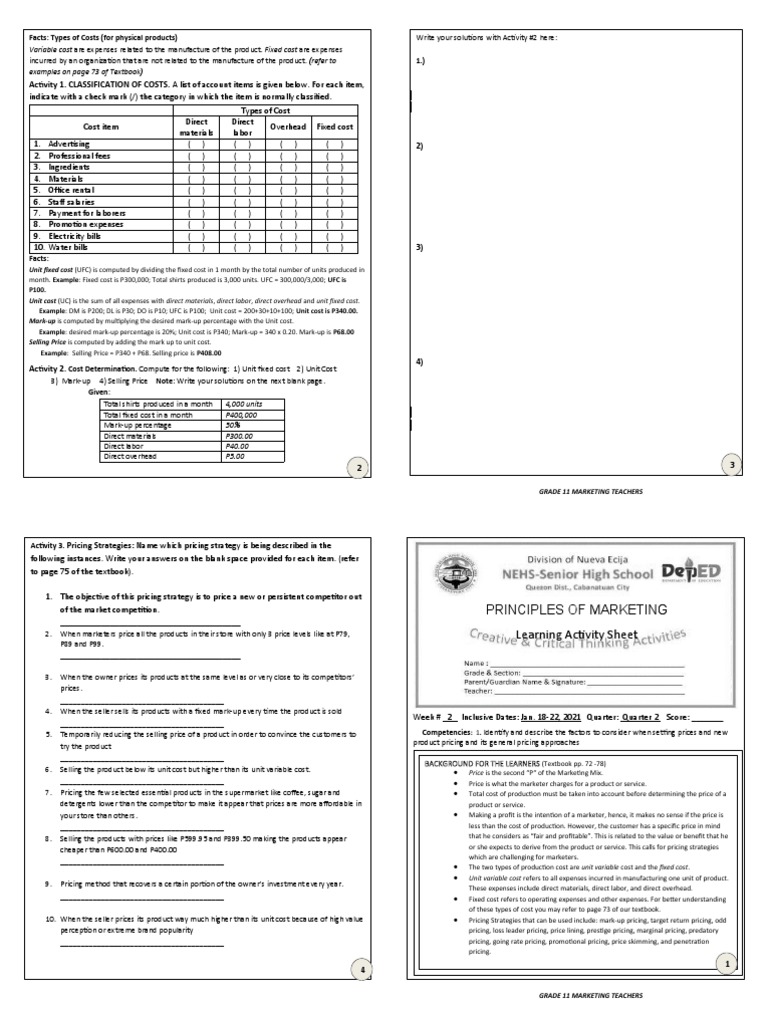 Cost Classification and Pricing Strategies | PDF | Pricing | Cost