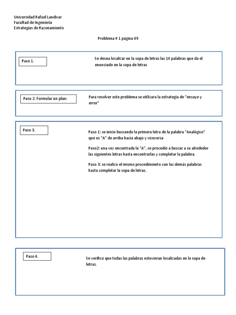 Formato de Los Pasos de Polya | PDF | Sustracción | Naturaleza